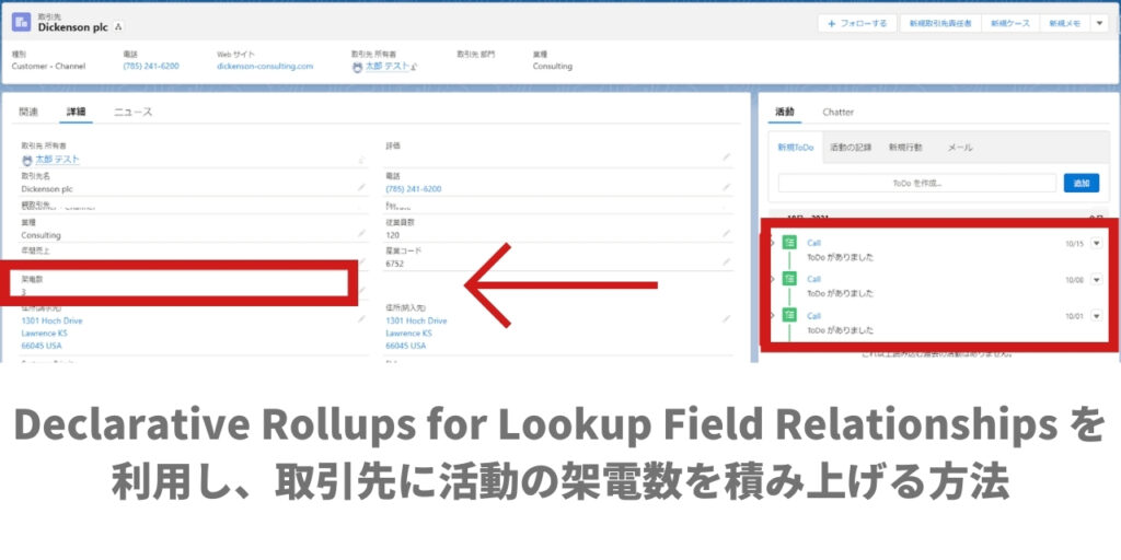 【Salesforce】取引先に活動の架電数を積み上げる方法 | 株式会社リブル
